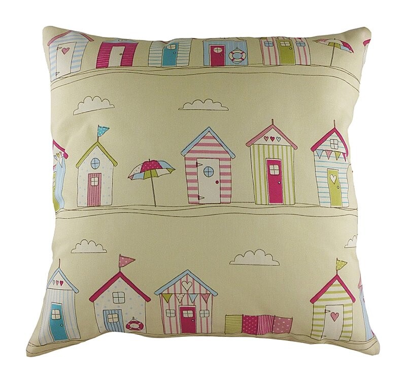 Подушка с принтом Beach Huts Pink - купить за 1734 руб в интернет ...