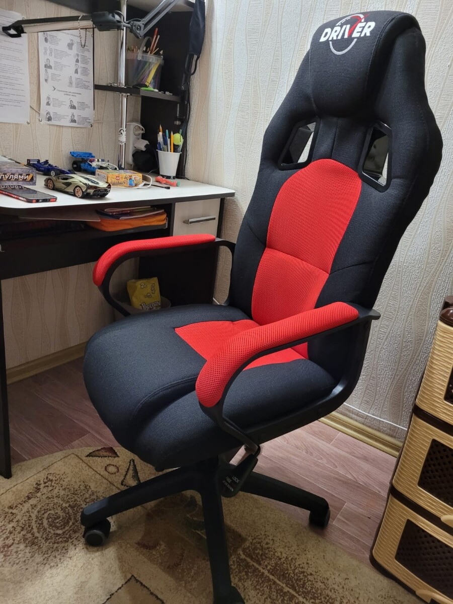 Кресло компьютерное кожаное черное, красное Driver - купить за 12337 ...