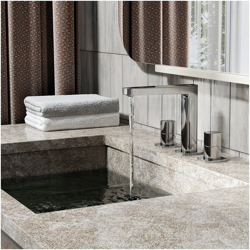 Смеситель для раковины встраиваемый из латуни хром Wasserkraft 8635 ...