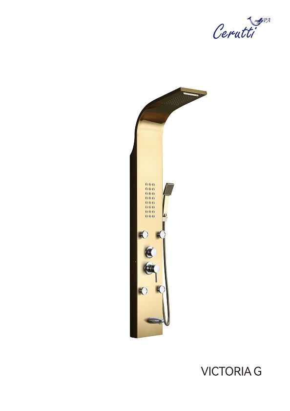 Душевая панель с гидромассажем 150х22 см золотая Cerutti SPA Victoria G CT9978 Артикул: 00 ...