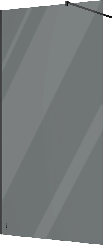 Душевая перегородка стеклянная 110х220 см тонированная, черная Stworki "Берген" MV-BE-110-BL-T ...